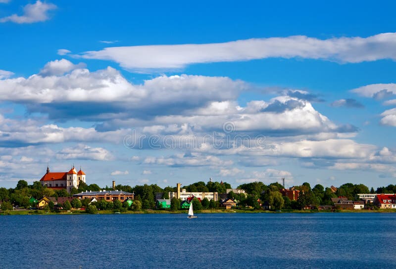 Lake in Trakai stock image. Image of lake, yacht, view - 14817811