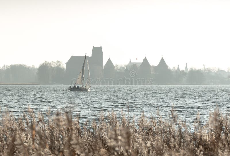Lake in Trakai stock photo. Image of horizon, waves - 359223152