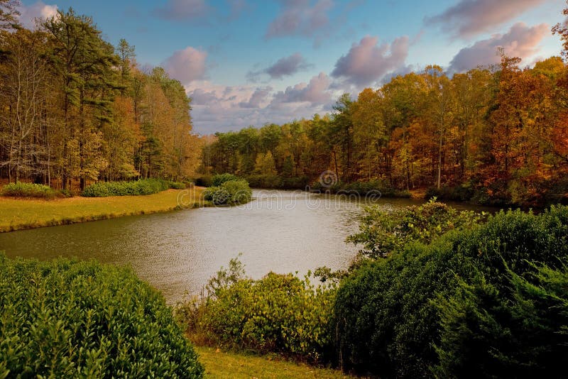 Autumn Lake at Dusk stock photo. Image of scenery, forest - 171200708