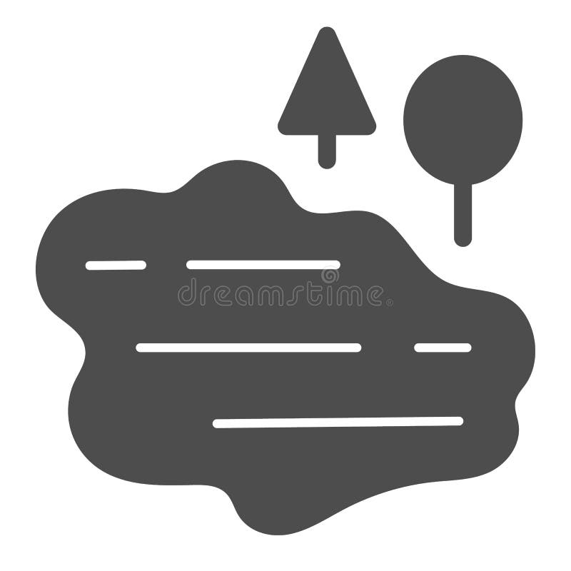 Lake and Trees Flat Icon. Water Color Icons in Trendy Flat Style Stock ...