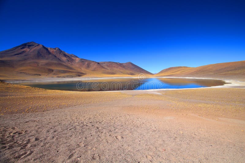 Lake under blue sky stock image. Image of licancabur - 59228171
