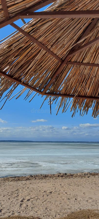 The lake under the ice. stock image. Image of lake, sand - 217226699