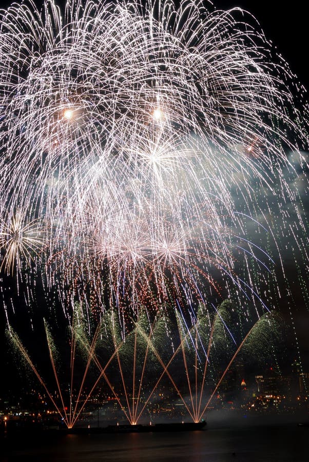 Waterfall Fireworks stock photo. Image of hogmanay, white - 10167596