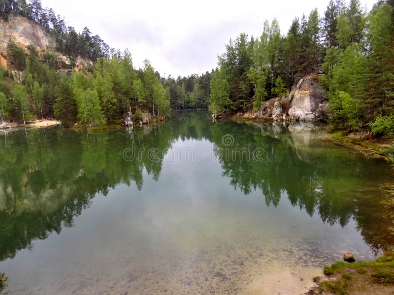 Lake in the Valley during Summer Day Stock Photo - Image of nice, rock ...