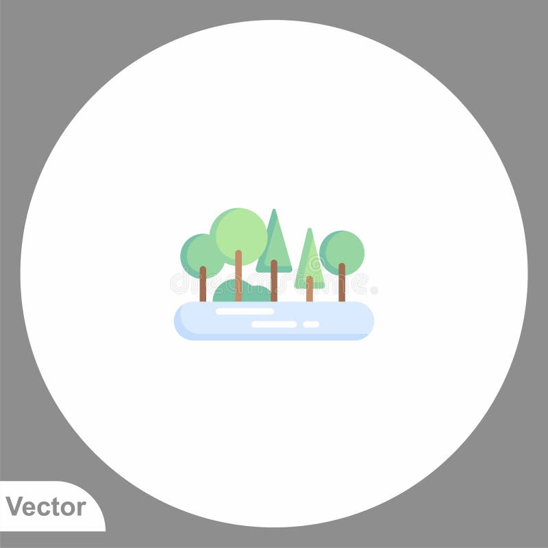 Lake Vector Icon Sign Symbol Stock Vector - Illustration of lake ...