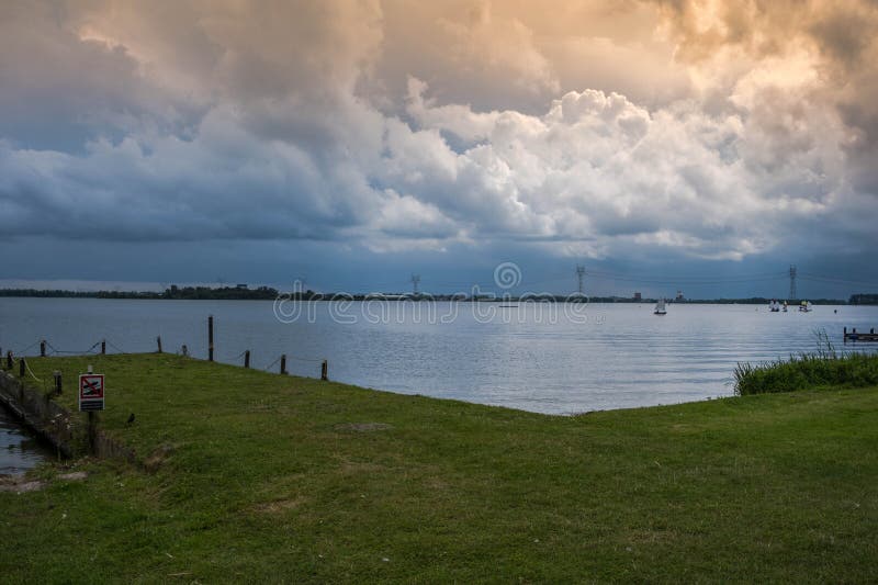 Lake Veluwemeer in the Netherlands Stock Photo - Image of landscape ...