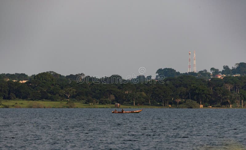 Lake Victoria Scenery with Boat Stock Photo - Image of natural ...