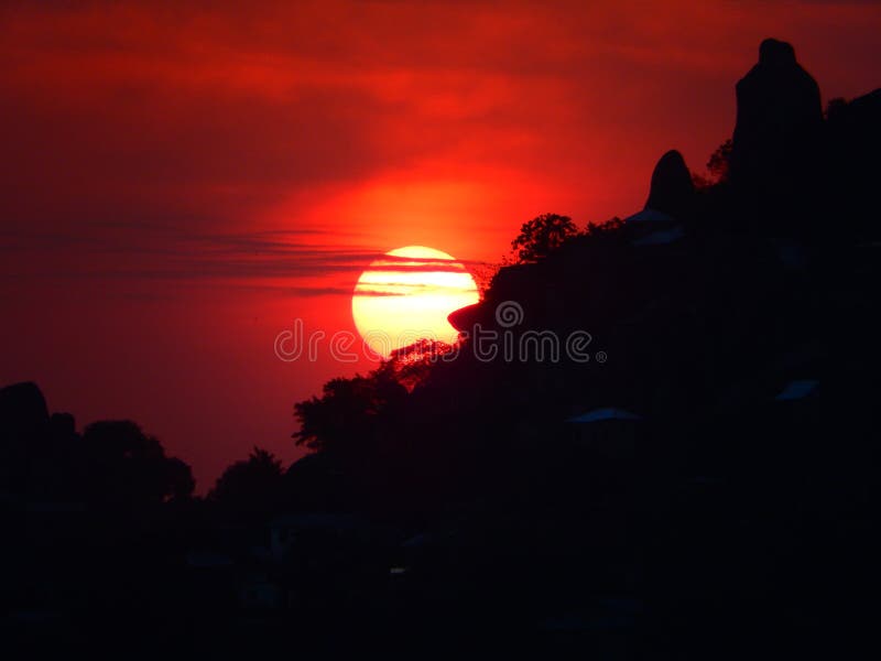 Lake Victoria Sunset stock image. Image of mountains - 74700589
