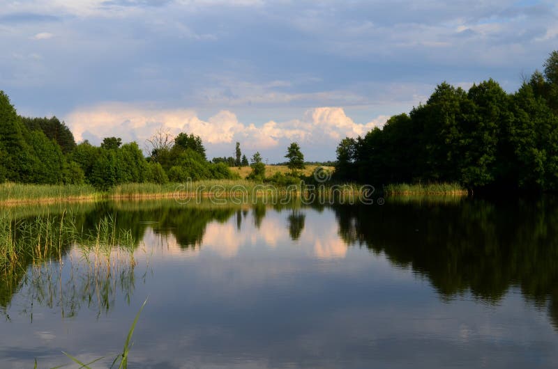 Lake viev poland stock photo. Image of cool, clouds, classic - 79688662