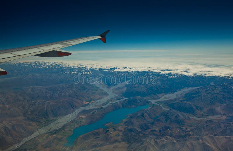 The Lake View from a Airplane Window Stock Photo - Image of airline ...