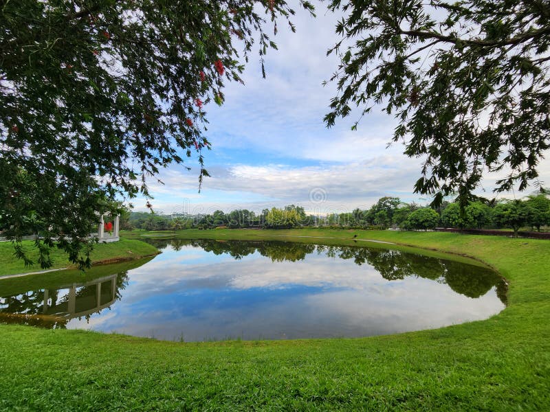 Lake view stock image. Image of view, mirroreffect, clouds - 266459507