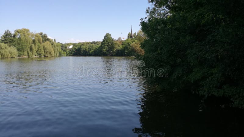 Lake view in Bucharest stock image. Image of bucharest - 153222959