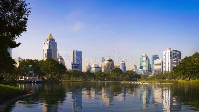 Lake view with buildings. stock photo. Image of peace - 25940890