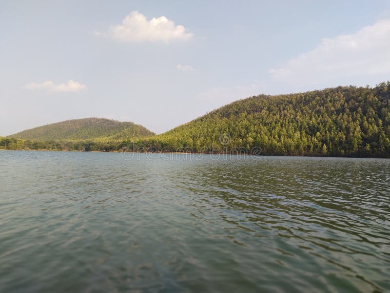 Lake view in hot sunny day stock photo. Image of background - 177373554