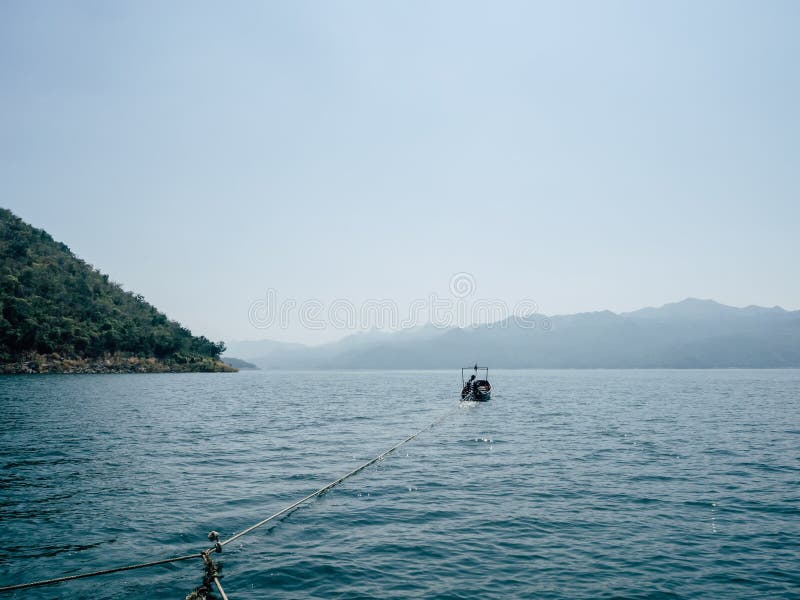 Lake view from raft. stock image. Image of heaven, landscape - 86587013