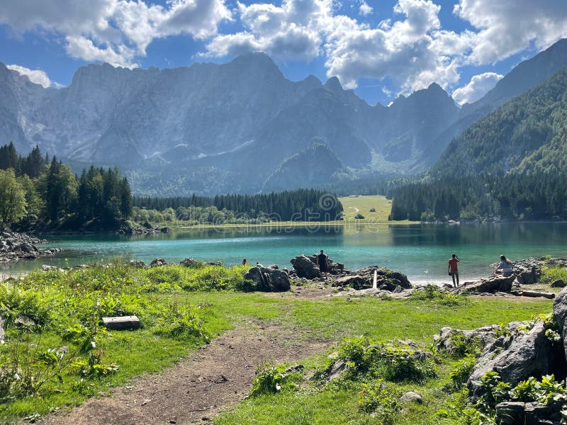 Lake View on a Sunny Day with Clear Sky Background Stock Image - Image ...