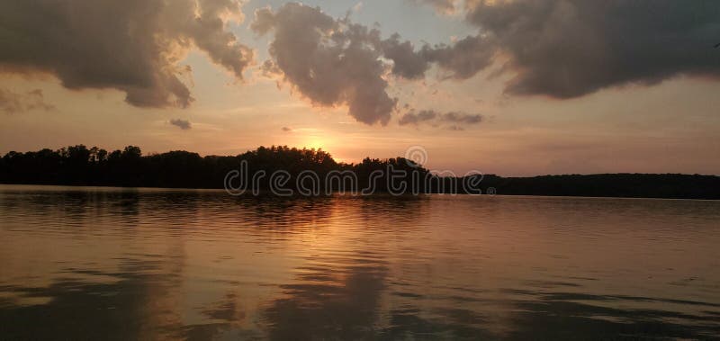 Lake View of sunset stock photo. Image of view, water - 156000380