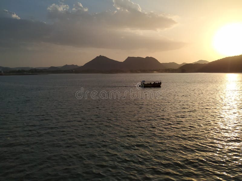 Lake view of sunset point stock photo. Image of beach - 181459498