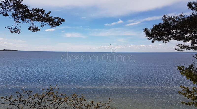 Lake view among the trees stock image. Image of clouds - 175305527