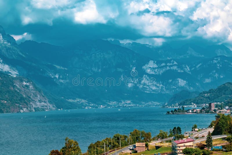 Lake Walensee in Switzerland Stock Photo - Image of alps, nature: 128006544