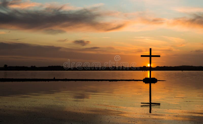 Lake Water Cross stock photo. Image of christianity, salvation - 62332556