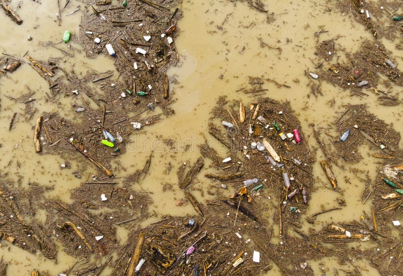 Lake Water Pollution with Plastic Bags Stock Image - Image of factory ...