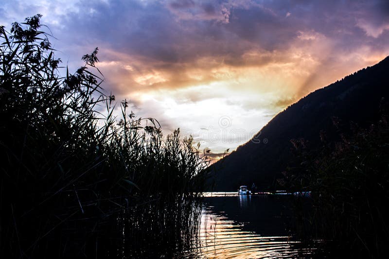 Lake Weissensee in Austria stock photo. Image of adventure - 130583906