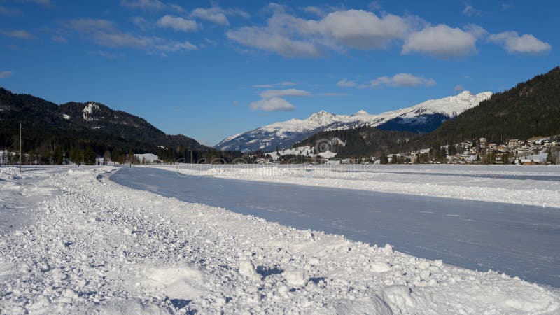 Lake Weissensee on a Cold Day in Winter Stock Photo - Image of shore ...