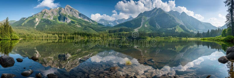 Lake Western Range Alpine Forest Stock Image - Image of reflection ...