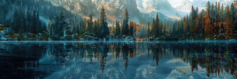 Lake Western Range Alpine Forest Stock Image - Image of outdoors ...