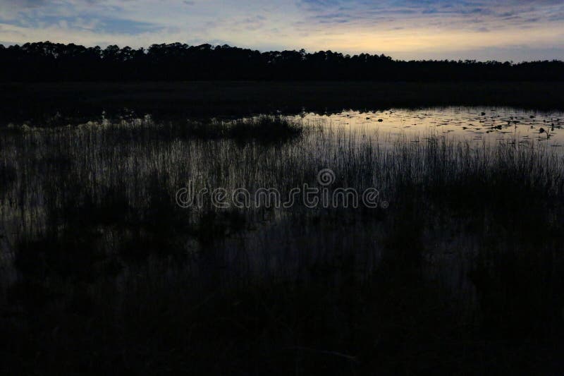 A Lake in the Wilderness at Night Stock Image - Image of nightime ...