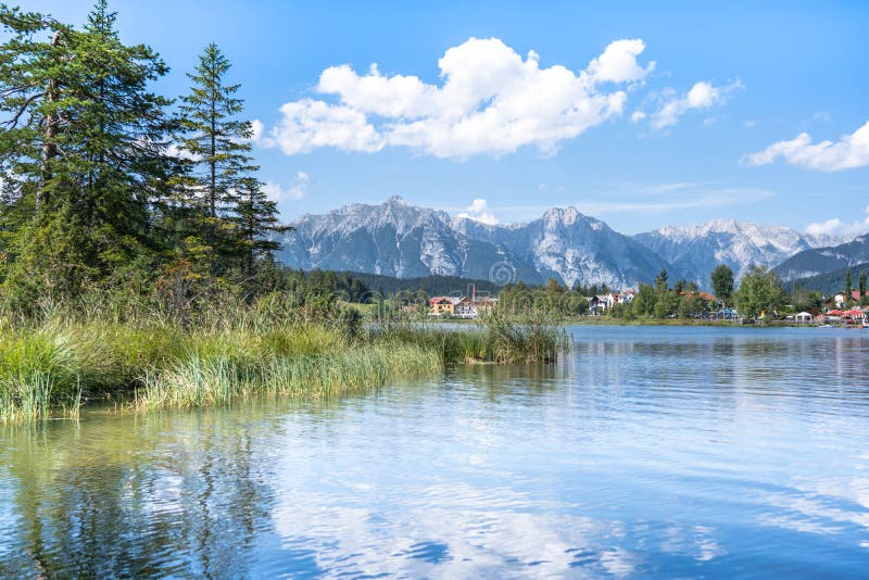 Lake Wildsee at Seefeld in Tirol, Austria Stock Photo - Image of ...
