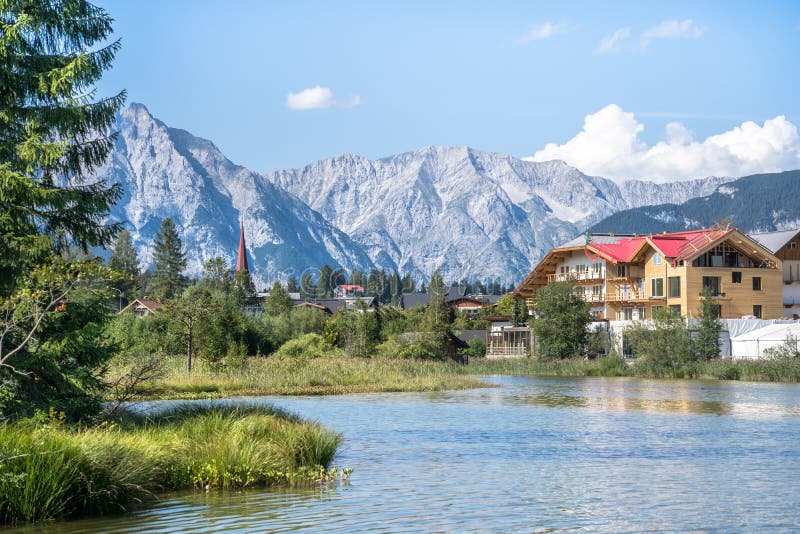 Lake Wildsee at Seefeld in Tirol, Austria Stock Photo - Image of ...