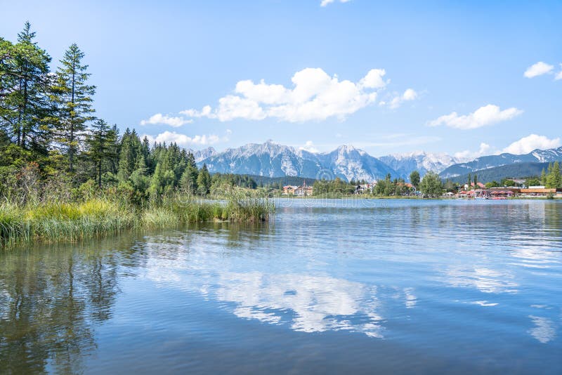 Lake Wildsee at Seefeld in Tirol, Austria Stock Image - Image of ...