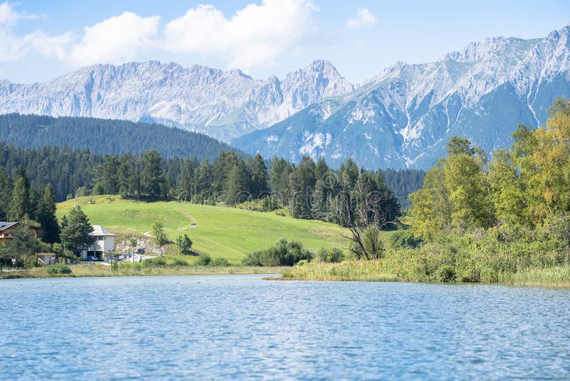 Lake Wildsee at Seefeld in Tirol, Austria Stock Photo - Image of ...