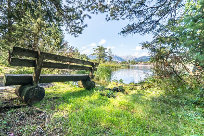Lake Wildsee at Seefeld in Tirol, Austria Stock Photo - Image of forest ...