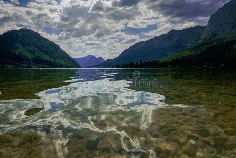 Lake with Wonderful Reflection from the Sky in the Summer Stock Photo ...