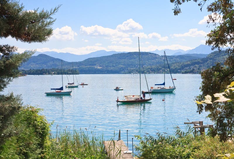 Lake Worth (Worthersee). Austria Stock Image - Image of landscape ...