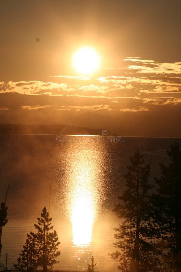 Lake Yellowstone (Sunrise) stock image. Image of yellowstone - 2197699