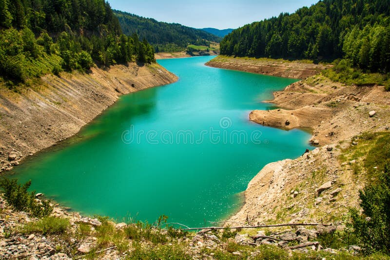 Lake Zaovine in Serbia stock image. Image of place, nature - 101203795