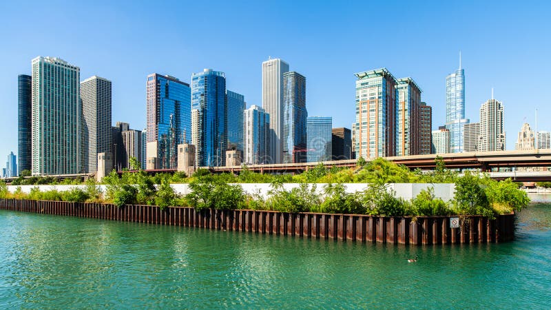 Lakefront Downtown Chicago stock photo. Image of nature - 275940268