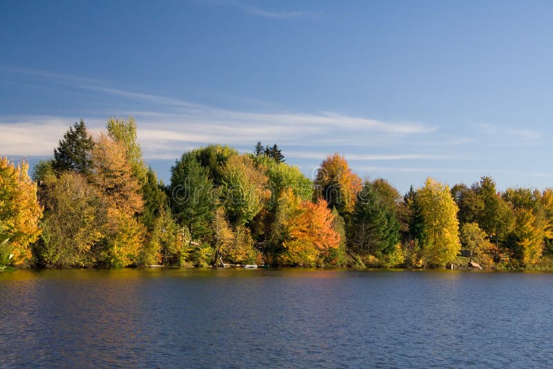 Autumn lake scenery stock image. Image of blue, trees - 23247673