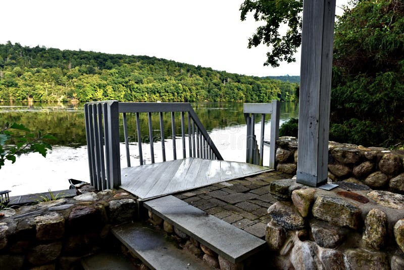 Lakefront House Architecture and Design Elements Stock Image - Image of ...