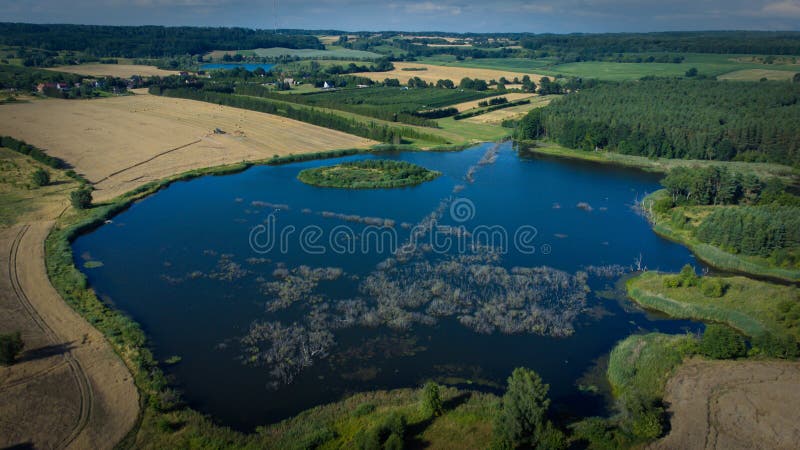 Lakes and Fields in Summer from Above Stock Photo - Image of outdoor ...