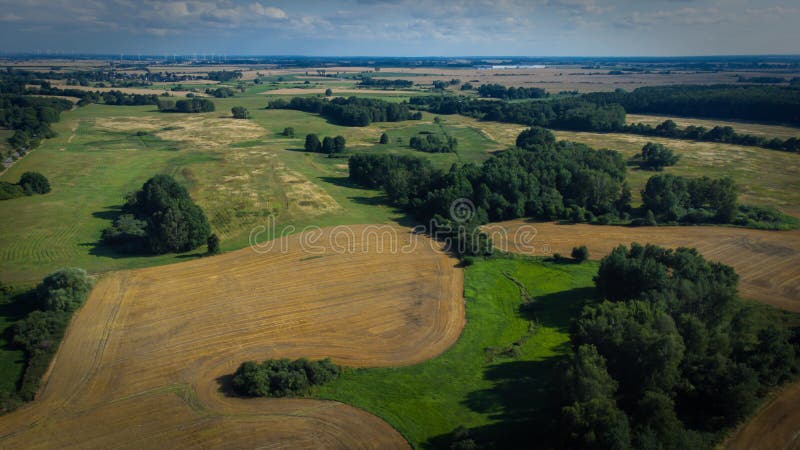 Lakes and Fields in Summer from Above Stock Photo - Image of season ...
