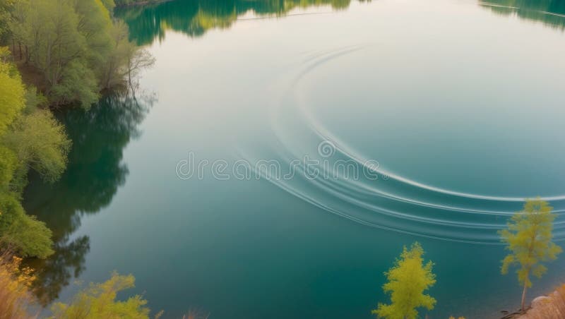 Lakes Flat Design Top View Serene Theme Animation Vivid. Stock Image ...