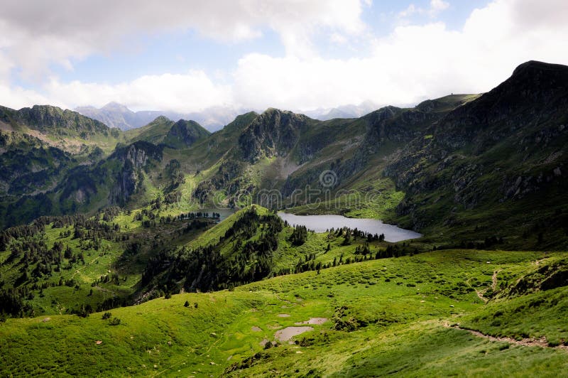 Lakes and Greenery in the Mountain Stock Photo - Image of landscapes ...