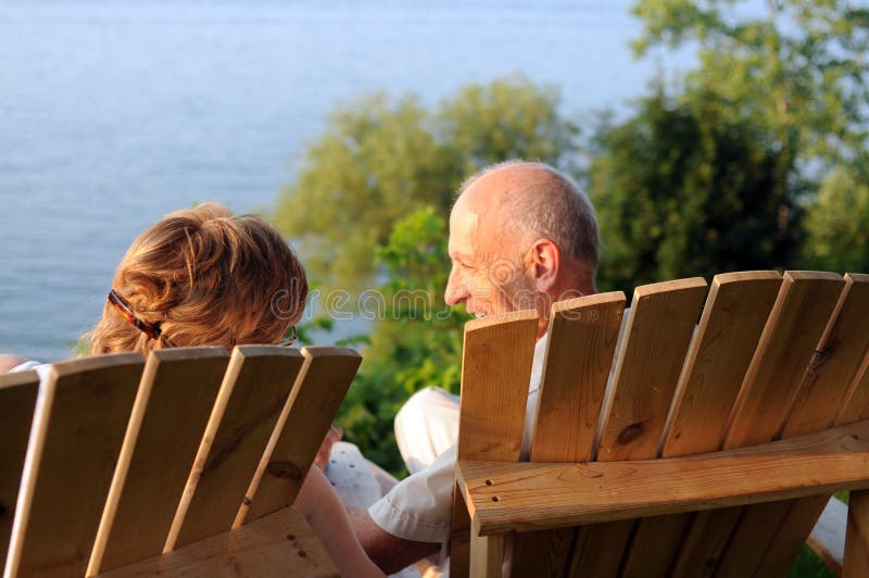 Lakeside Chat stock photo. Image of summer, person, lake - 7572316