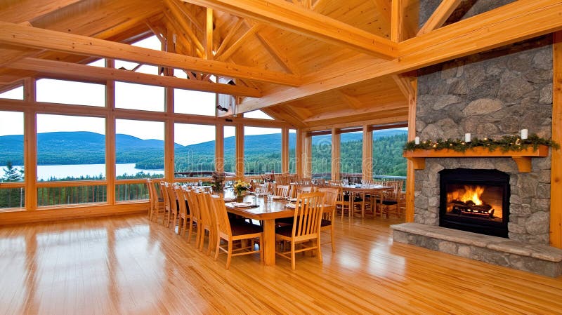 Luxury Lakeside Dining Room Stock Photos - Free & Royalty-Free Stock ...