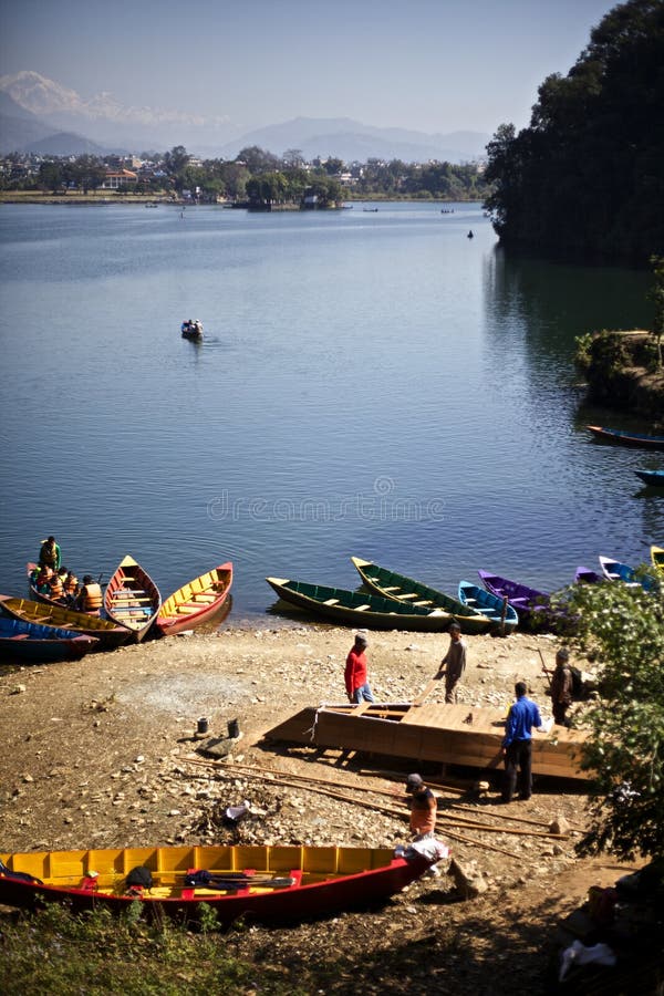 Lakeside editorial photo. Image of nepal, boat, pokhara - 46723406